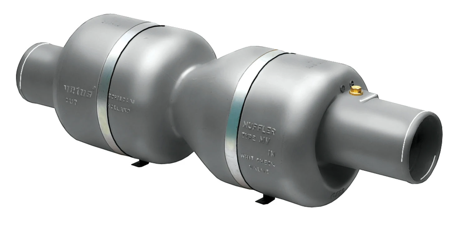 High performance boat exhausts: VETUS compact mufflers